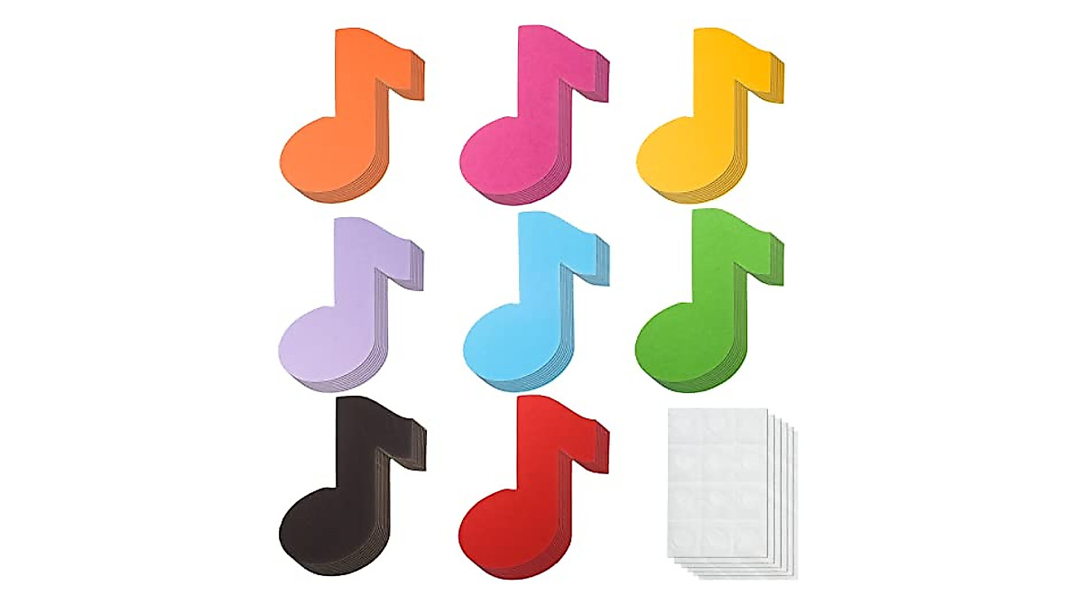 72 Pcs Colorful Music Note Cutouts for Parties & Decor