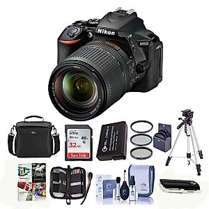 Nikon D5600 DSLR Camera Kit with AF-S DX NIKKOR 18-140mm f/3.5-5.6G ED VR Lens, Black - Bundle with Camera Case, 32GB SDHC Card, 67mm Filter Kit, Spare Battery, Tripod, Software Package and More