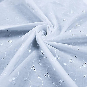 60" Wide Poly Cotton Broadcloth All Over Embroidery Eyelet Fabric by The Yard