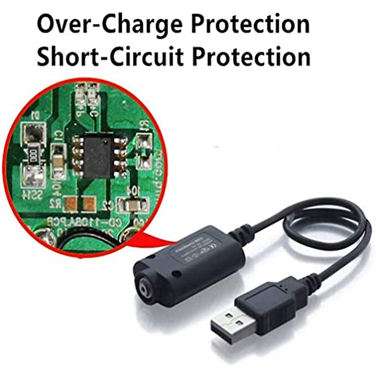 Dab Pen Charger USB Thread Cable, Smart Rechargeable Adapter Device with LED Indicators Over-Charge Protection Electronic