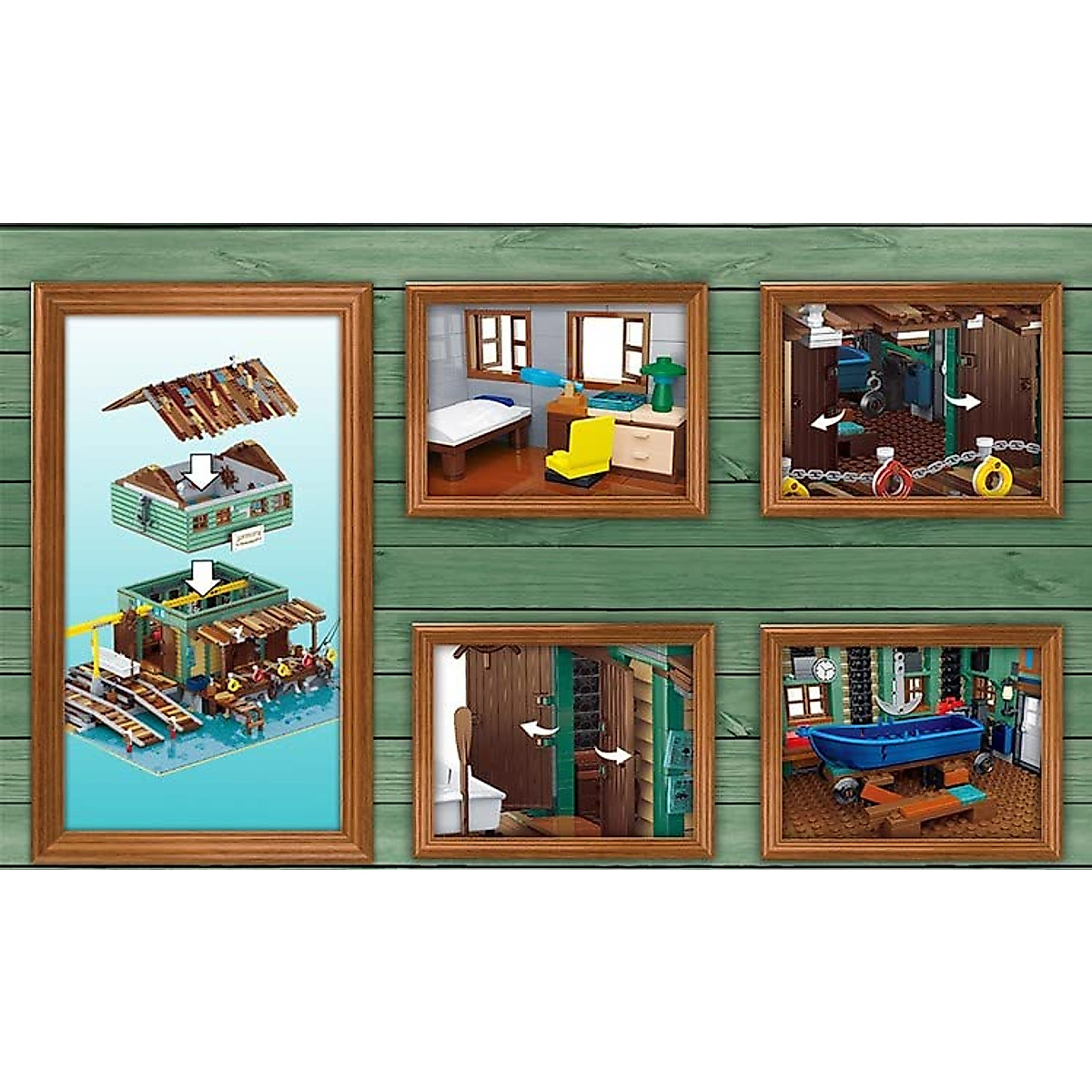 General Jim's Ship Repair Yard Fisherman's Harbor Town Series Street View Architecture 3281 Piece Detailed City Modular Building Block Bricks Model or Playset for Teens and Adults