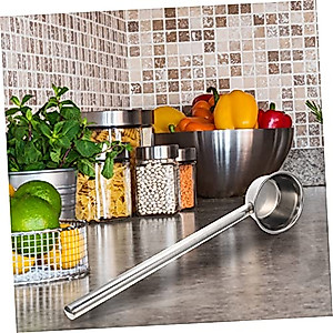 LIFKICH Long Handle Water Spoon Stainless Steel Serving Spoons Portable Bathtub Punch Ladle Wine Dipper Bath Rinse Cup Ladels and Spoons Soup Ladle Soup Scoop Kitchen Ladle Washed Shampoo