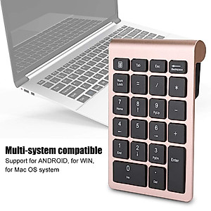 Yoidesu 22 Keys Number Pads, Numeric Keypad Portable 2.4 GHz Number Keyboard Financial Accounting Number Keyboard for Laptop, PC, Desktop, pro, Notebook, etc.(Rose Gold)