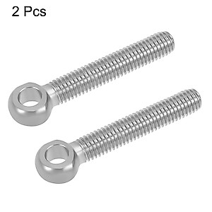 uxcell M10 x 60mm Machinery Shoulder Swing Lifting Eye Bolt 304 Stainless Steel 2pcs