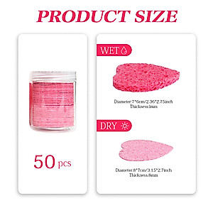 50 Count Facial Sponges - Cellulose Facial Sponges Exfoliating Heart Shape Reusable Compressed Facial Sponges for Facial Cleansing Mask Makeup Removal