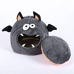 leasote Hamster Sleeping Bed, Bat Shaped Lovely Small Pet Sleeping House Soft Nest Warm Bed Cage for Guinea Pigs Hamsters Ferrets Dwarf Rabbits Rats Hedgehogs Chinchilla Grey