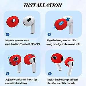 [5-Pairs] for AirPods 3 Ear Tips Covers【Fit in The Charging Case】, AIBEAMER Silicone Anti-Slip/Dust Ear Covers Accessories Compatible with AirPods 3rd Generation 2021 (Black,Red,Green,Orange,White)