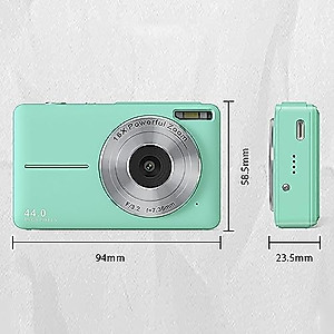 Digital Camera, FHD 1080P Portable Small Camera, Anti Shake Lightweight Compact Point and Shoot Camera, for Teens Adult Kids, Green