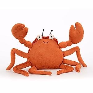 Jellycat Crispin Crab Stuffed Animal, Medium 8 inches | Ocean & Sea Plush Toy | Classic Children's Gift