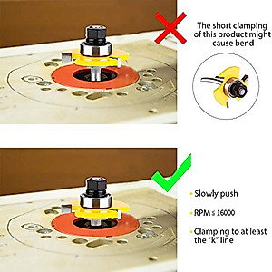 KOWOOD Tongue and Groove Set of 2 Pieces 1/4 Inch Shank Router Bit 3 Teeth Adjustable T Shape Wood Milling Cutter
