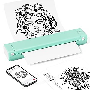Phomemo M08F Portable Printers Wireless for Travel, Support 8.5" X 11" US Letter,Bluetooth Thermal Printer Compatible with iOS, Android, Laptop, Inkless Mobile Printer for Travel, Office, Home, Cyan