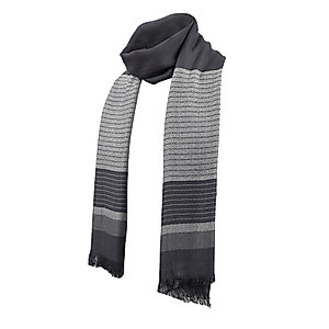 Runtlly Men's Winter Cashmere Scarf Stripes Warm Soft Scarves with Tassel Luxurious Winter Scarf For Men Women(Gary)