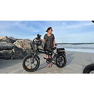 DAMSON Electric Bike for Adults 20" 4.0 Fat Tire Ebike 750W E-Bike Mountain Beach Snow R7 Folding Electric Bicycles with 48V 15Ah Removable Battery Shimano 8 Speed Up to 30MPH (Gray)