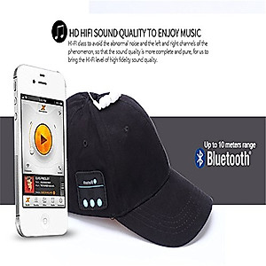 Lzcat Unisex Bluetooth Baseball Cap Sun Hat Smart Wireless Bluetooth Headset Sports Cap Music Speaker Mic Summer Cap (Black)