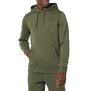 Goodthreads Men's Washed Fleece Pullover Hoodie, Olive, Large