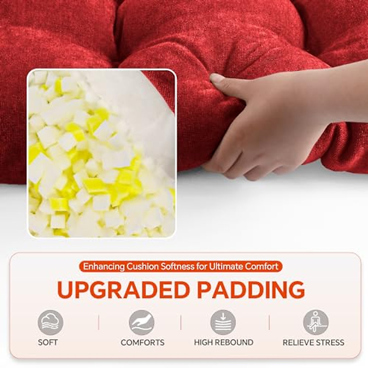 Focuprodu Bench Cushion 45 inch, Bench Cushions for Indoor Furniture, Durable Stain Resistant Outdoor/Indoor Bench Seat Cushion(45x18x4 inch, Burgundy)