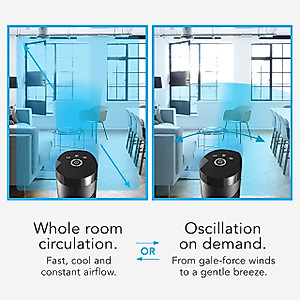 Vornado OSCR37 AE Oscillating Tower Fan and Air Circulator, Works with Alexa, Whole Room, Black, A Certified for Humans Device