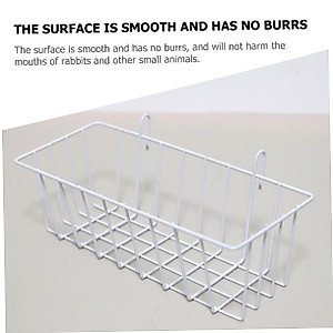 Balacoo Rabbit Rack Bunny Feeder Rabbit Feeders Convenient Rabbit Feeder Hanging Rabbit Feeder Daily Use Rabbit Feeder Rack for Rabbits Feeder Rabbit Grid Accessories Shelf Metal White