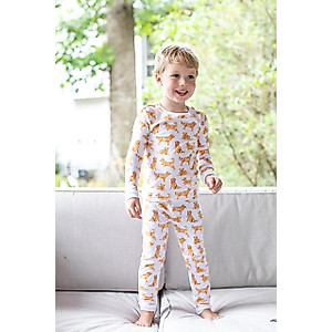Mud Pie Unisex Kid's Children's Dog Breed Toddler Pajamas, White-Golden Retriever, 5T