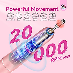 SAVILAND Electric Nail Drill - Electric Nail File Efile Nail Drill Professional Manicure with 6PCS Nail Drill Bits