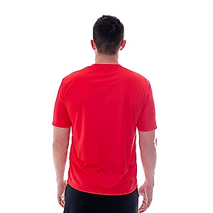 LIFEGUARD Officially Licensed Mens Performance Active Moisture Wicking Cooling Tee Shirt (XL) Red