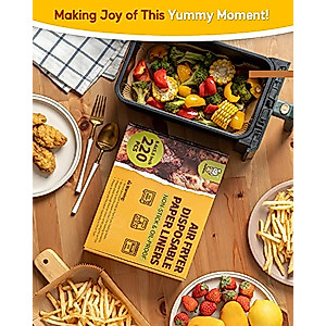 Katbite 130PCS Air Fryer Liners Disposable, 8.6x5.5'' Rectangle Liners for Air Fryer Basket, Thick Air Fryer Parchment Paper Liners for Ninja Dual Air Fryer Foodi DZ201, DZ401, FG551