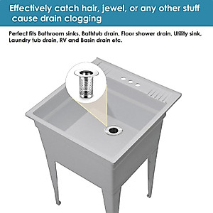 Bathroom Sink Strainer, Bathtub Lavatory Sink Drain Strainer Hair Catcher for Laundry Utility RV Sink, Stainless Steel Drain Cover. Fit Hole Size from 1.25"-1.60", Depth Than 1.97",3 Pack (1.1")