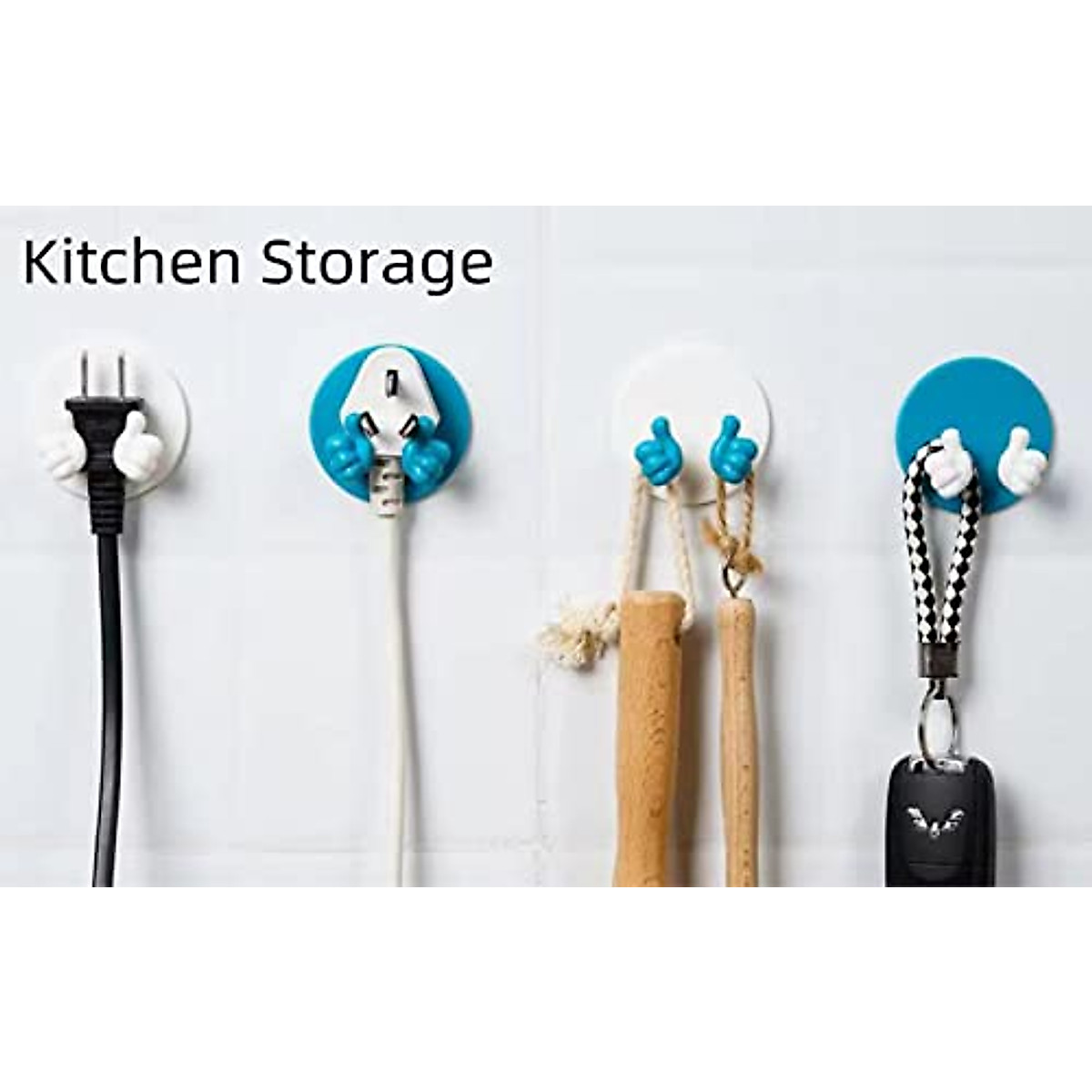 12pcs Thumbs Up Wall Hook, Sticky Hooks for Hanging, Adhesive Wall Hooks, Shower Hooks for Inside Shower, Self Adhesive Hooks for Hanging in Living Spaces, Kitchen, Bathroom (Color Mixing)