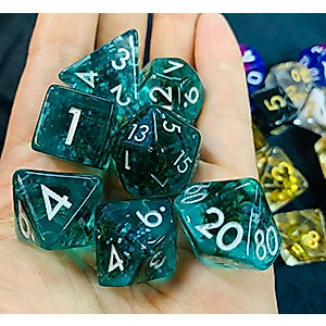 Ocean Moss Dice Set for DND - Unique Aquamarine Ocean Moss for Role Playing Games (RPG) - Detailed Stunning Textured Resin Polyhedral Dungeons and Dragons Dice Set for D&D, Pathfinder, and More