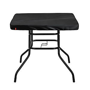SoloToo Outdoor Square Table Cover,Waterproof Anti-UV Patio Square Table Top Covers,Fits 32 x 32 Inches Square Patio Furniture (Black)