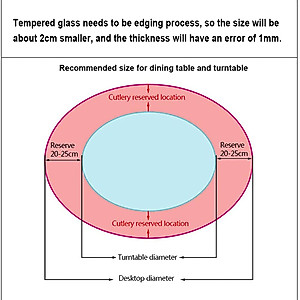 Tempered Glass Rotating Tray Tempered Glass Round Turntable Rotating Serving Tray Tempered Glass Lazy Susan for Dining Table Rotating Tray Glass Serving Plate (Size : 90cm/35inch)