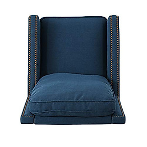 Christopher Knight Home Armstrong Recliner, Navy Blue + Dark Brown