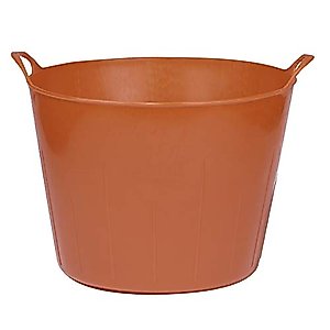 Poly/Rubber FlexTub Bucket (Red) - Little Giant - Ultra Durable & Versatile Plastic Synthetic Farm Tub (11 Gallons) (Item No. FT11RED)