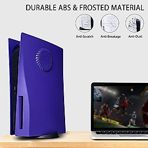 Faceplate for PS5 with Cooling Vents and Dust Filter DOBEWINGDELOU Face Plate Console Cover Replacement Side Plate Shell for PS5 Disc Edition Dustproof Accessories ABS Case Purple