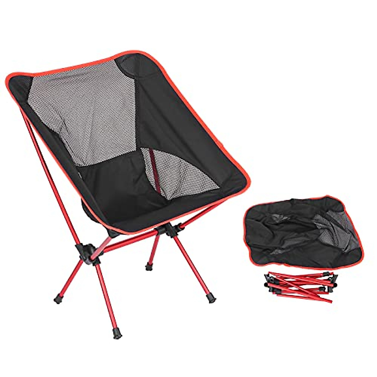 Portable Chair, Convenient to Carry Outdoor Camping Chair Small After Folding for Other Outdoor Activities(Big red)