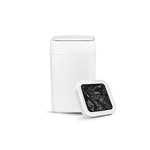 TOWNEW T1 Self-Sealing and Self-Changing 4 Gallon Trash Can, Automatic Open Lid and Motion Sense Activated Smart Home Electric Garbage Bin, White x1 Refill Ring Included (Up to 25 Bags)