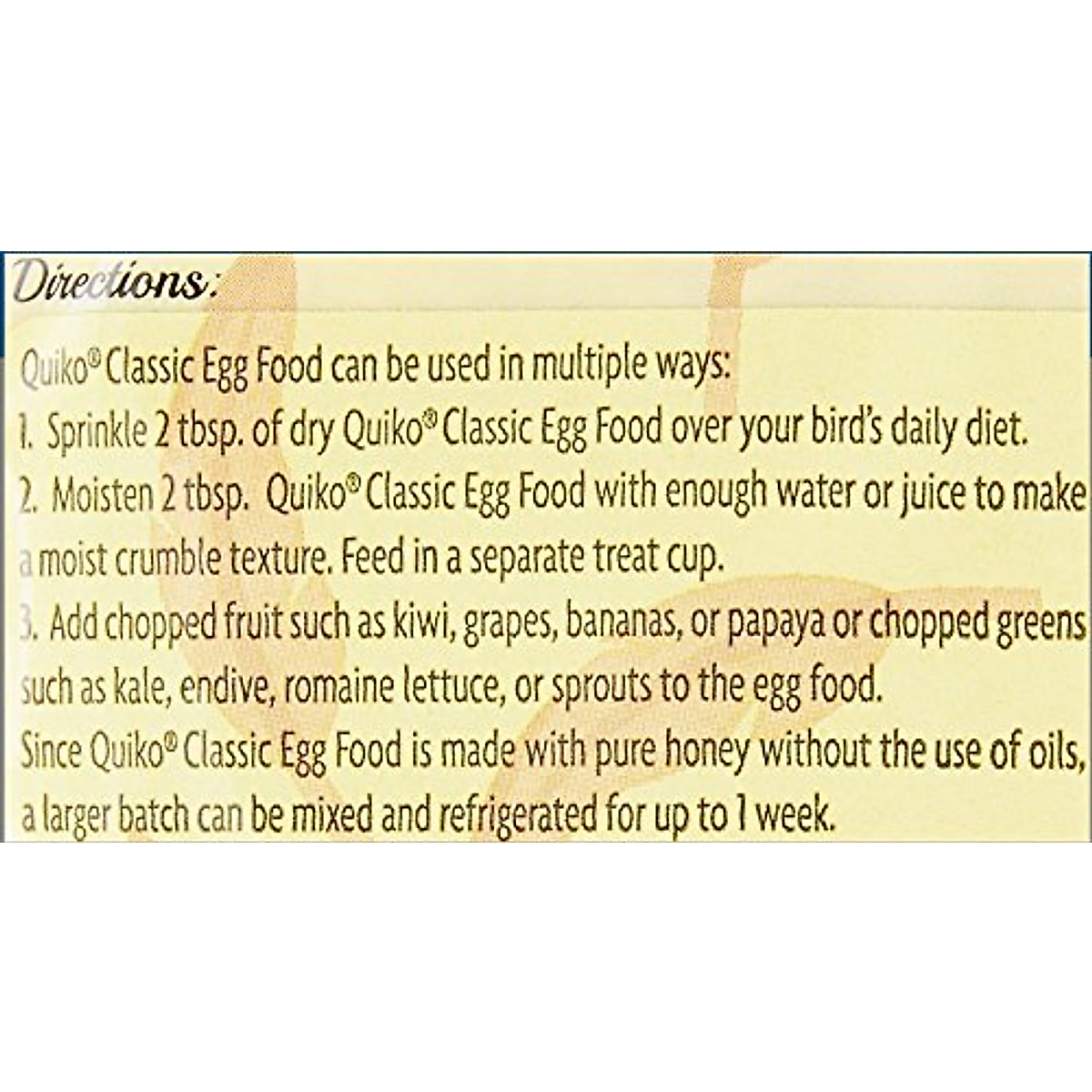 Quiko Classic Egg Food Supplement For All Birds, 1.1 Lb. Pouch