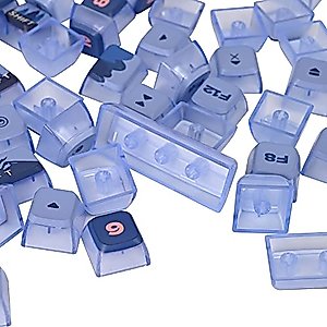 Fogruaden Pudding Keycaps 60 Percent, 118 Dye-Sublimation Keycaps Set, ASA Profile Custom Keycaps for Cherry Gateron MX Switches Mechanical Keyboard(Blue Polar)