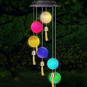 Winzwon Gifts for Mom Mothers Day from Daughter Solar Wind Chimes Outdoor Home Mobile Hanging Garden Patio Porch Yard Decor Birthday Gifts for Women