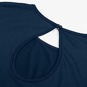 Mitiy Women's Short Sleeve Loose Wide Legs Casual Jumpsuits with Pockets