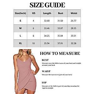 ZAFUL Women's Sparkly Bodycon Wrap Dress V Neck Spaghetti Strap Glitter Sexy Mini Club Party Dresses Blue