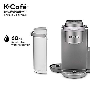 Keurig K-Cafe Special Edition Single Serve K-Cup Pod Coffee, Latte and Cappuccino Maker, Comes with Dishwasher Safe Milk Frother, Shot Capability, Nickel