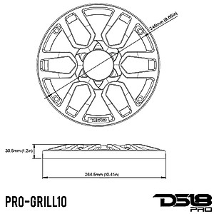 DS18 PRO-GRILL10 Speaker Cover - 10-Inch Car Audio Plastic Universal Speaker Grill Cover, Cover and Protect Your Speakers - Silver - Set of 2