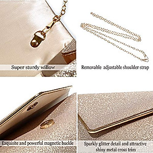 Mansherry Evening Bag Clutch Purses for Women, Ladies Sparkling Party Handbag Wedding Bag Purse Champagne