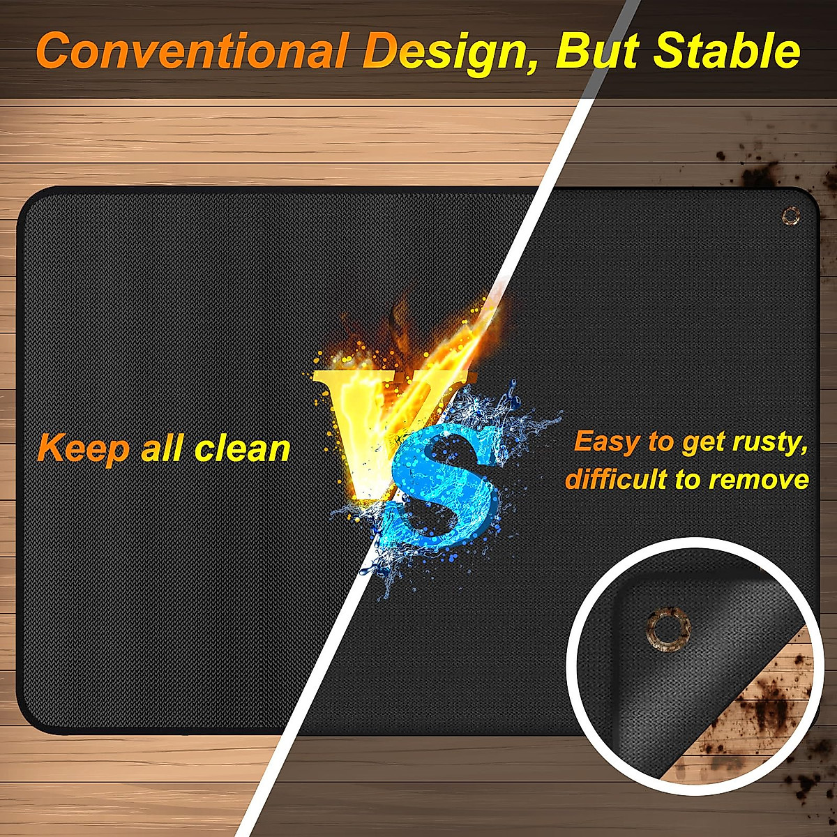 Extra Large 80x48 inch Grill Mat for Outdoor Under BBQ, Griddle, Charcoal, Flat Top, Smoker, Stove, Wood Deck & Patio Protective Mat, Indoor Fireplace Mats, Front Back Sides Fireproof Waterproof Pad
