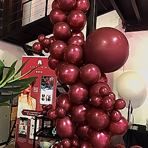 Kozee Burgundy Balloons different sizes 105 PACK 18+10+5 inch Maroon balloon Garland kit For Wedding Birthday anniversary decorations (Burgundy Pearl)