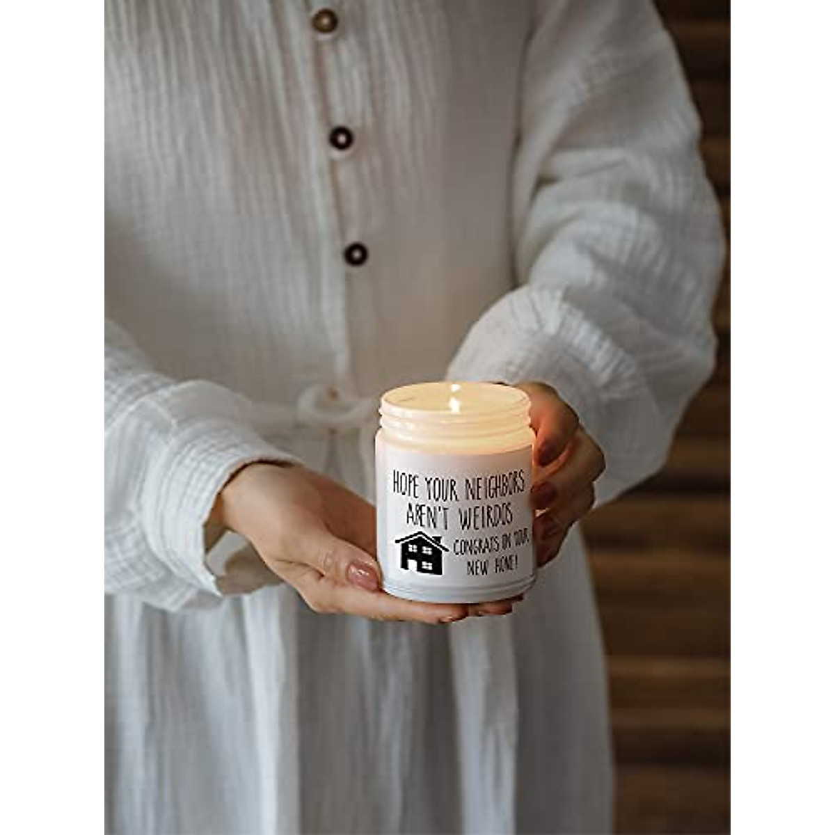 Housewarming Gifts for New Home, Housewarming Scented Candle, New House, Moving, New Homeowner Gift Idea (White)