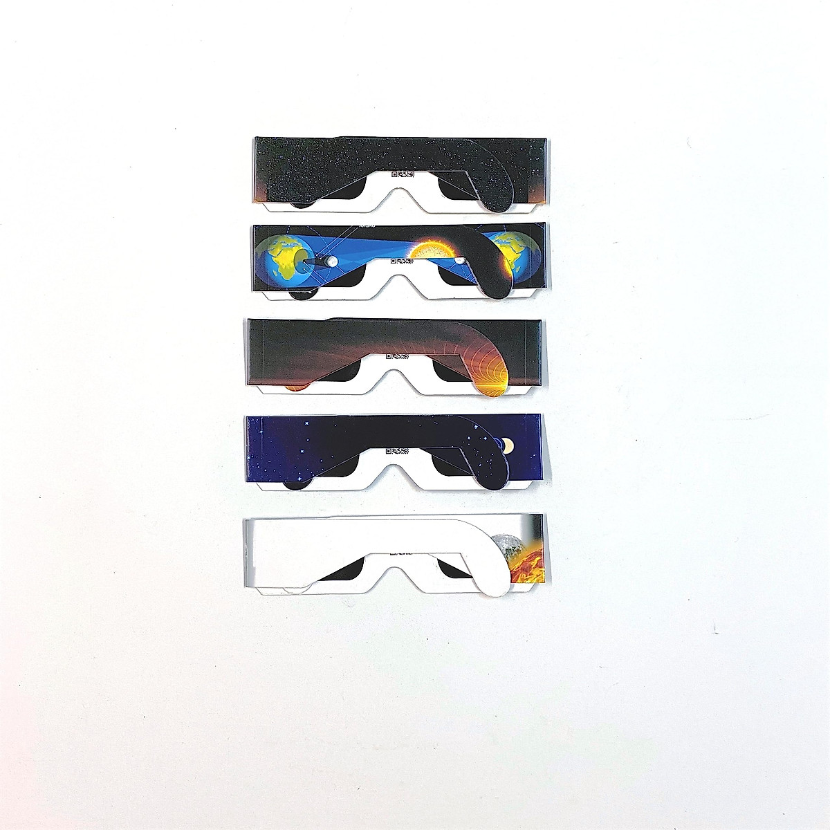 Bookishbunny 5 Pairs Solar Eclipse Viewers Paper Glasses Sun Viewing ISO Certified 5pk