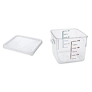 Rubbermaid Commercial Products Space Saving Food Storage Container with Lid, 6 Quart