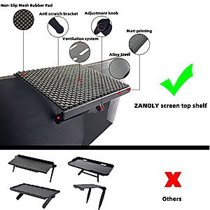 ZANOLY Monitor Top Shelf Screen Top Shelf TV Top Shelf Adjustable Storage Bracket Computer Screen Shelf for Media Boxes, Game Console, Router and Home Decor，2pck